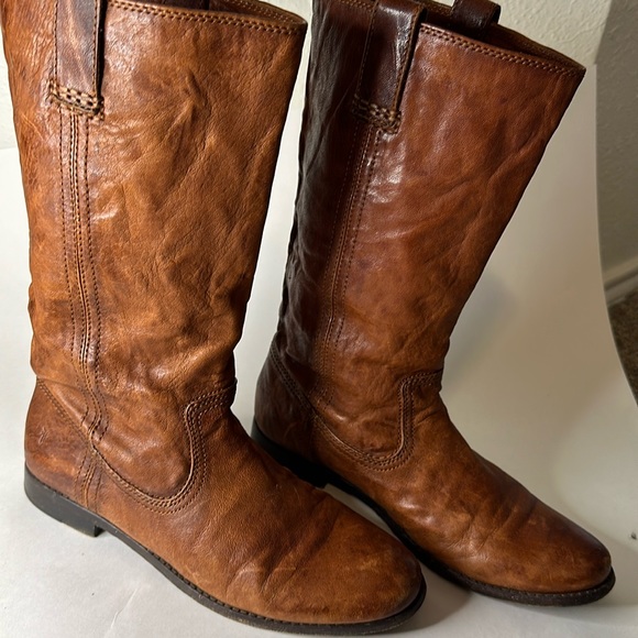 Frye | Shoes | Frye Anna Cognac Leather Pull On Boots | Poshmark